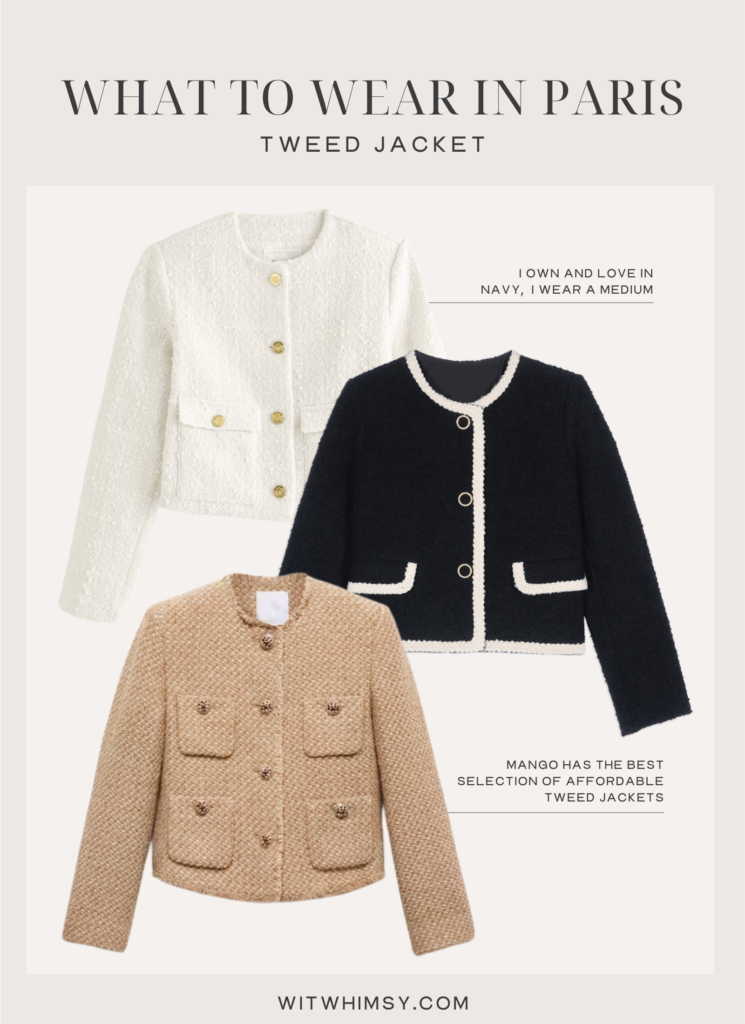 Meghan Donovan what to wear in Paris in Spring tweed jacket - wit & whimsy